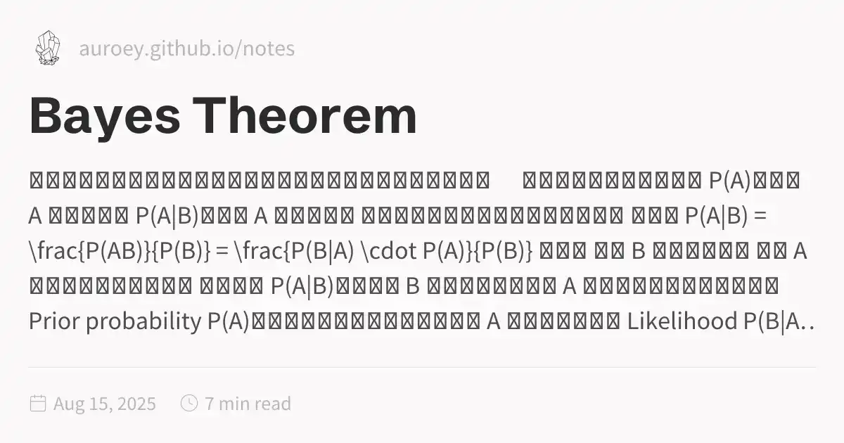 Bayes Theorem